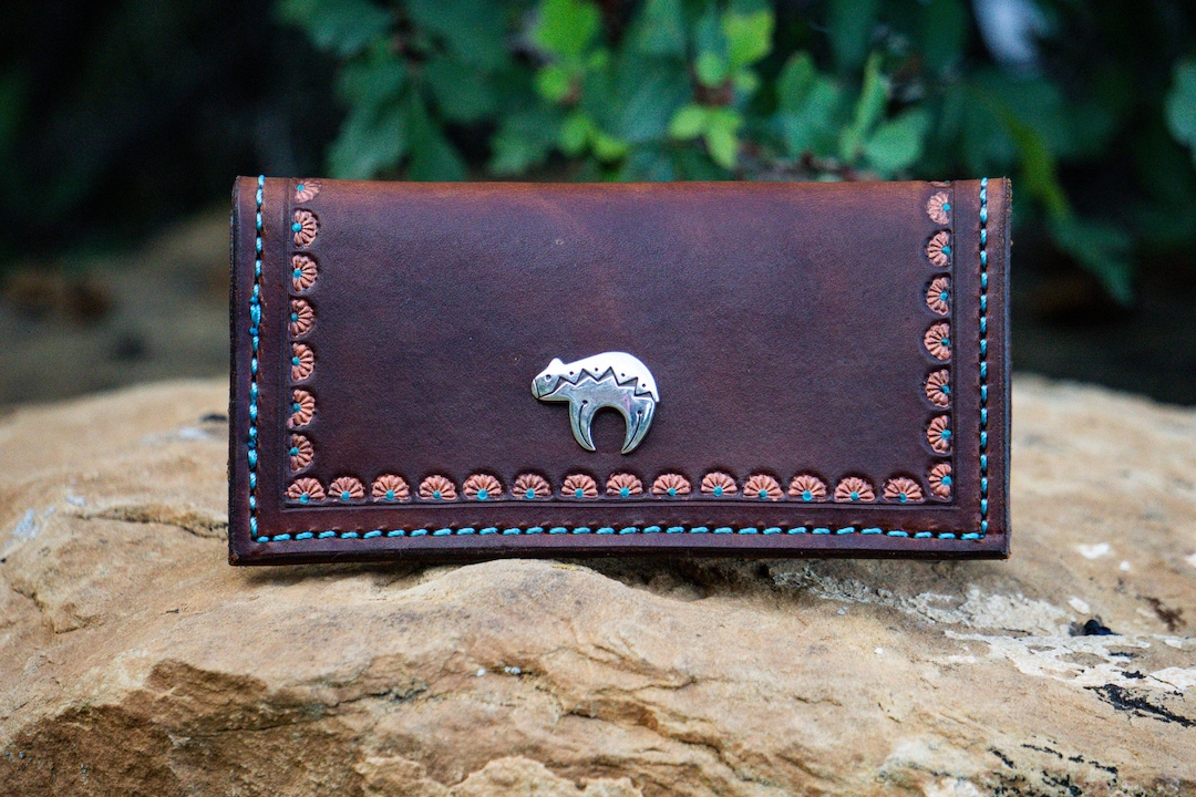 Hand Tooled Leather Checkbook Cover - Etsy