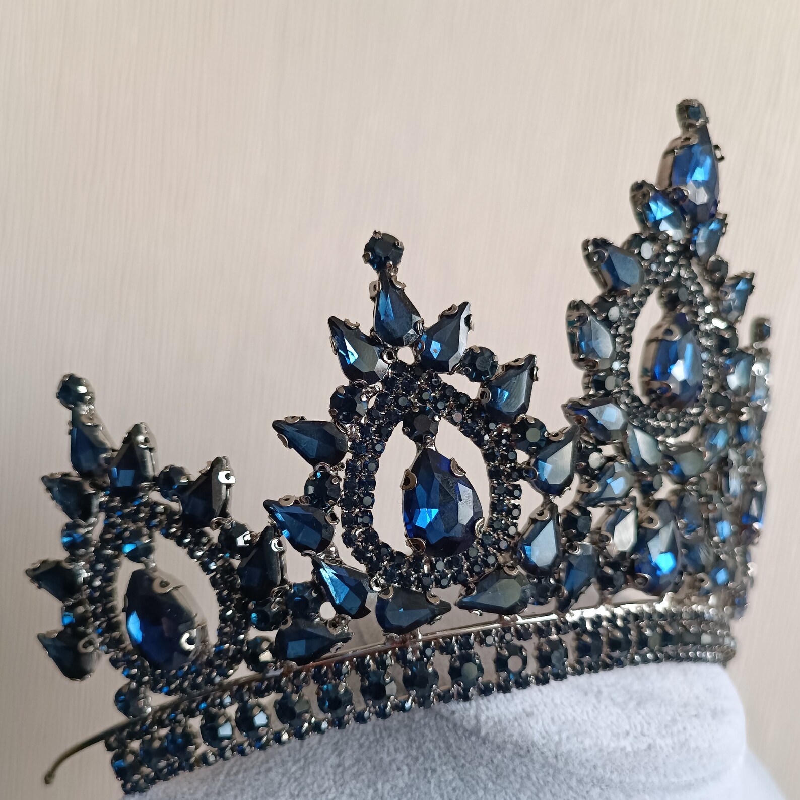 Handcrafted Blue Bride Wedding Crown Queen Crystal Bridal - Etsy