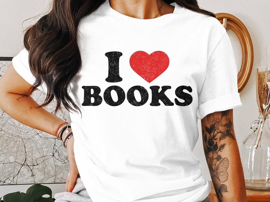 I Heart Books, I Love Books, Book Club Shirt, Book Lover Shirt, Book ...