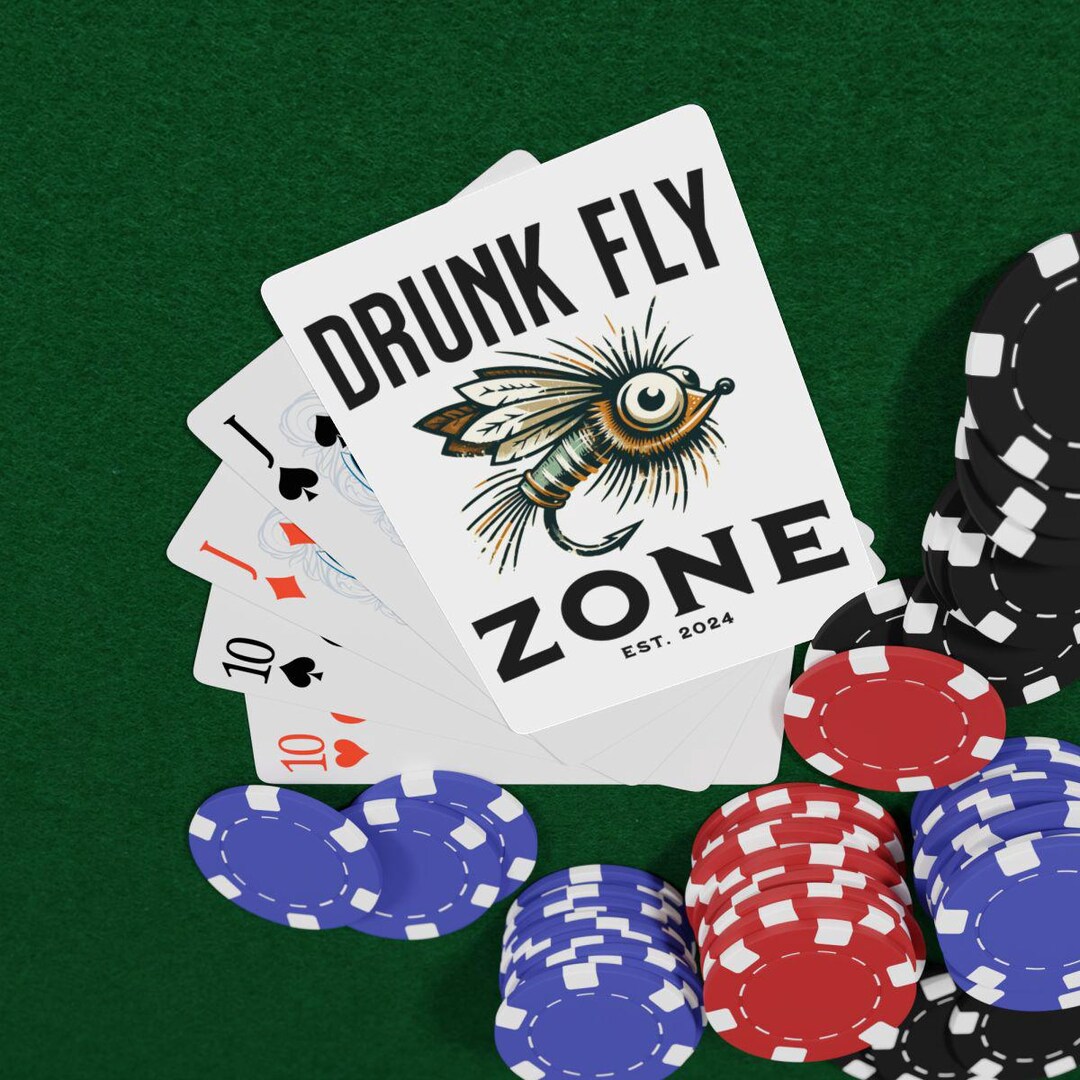 Drunk Fly Zone Poker Playing Cards, Fly Fishing Gift, Rainbow Trout, Brown Trout, Steelhead ...