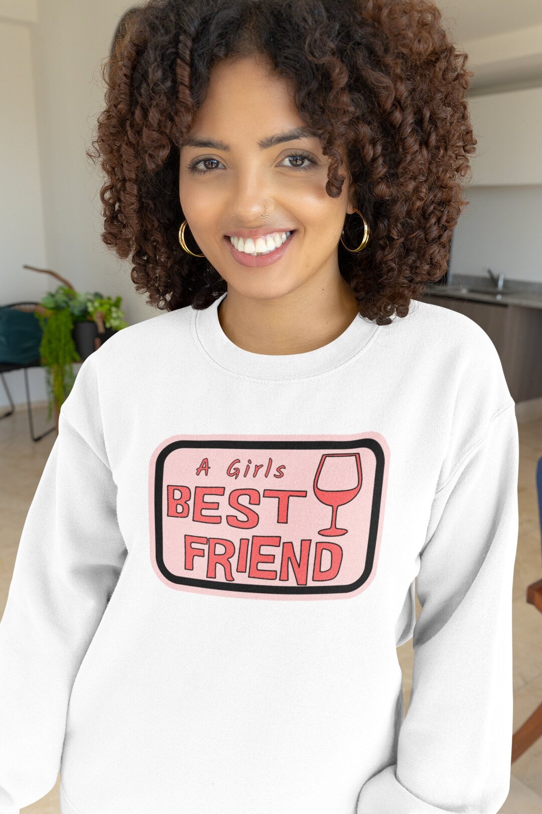 A Girls Best Friend! Cute Crewneck Sweatshirt With a Custom Graphic ...