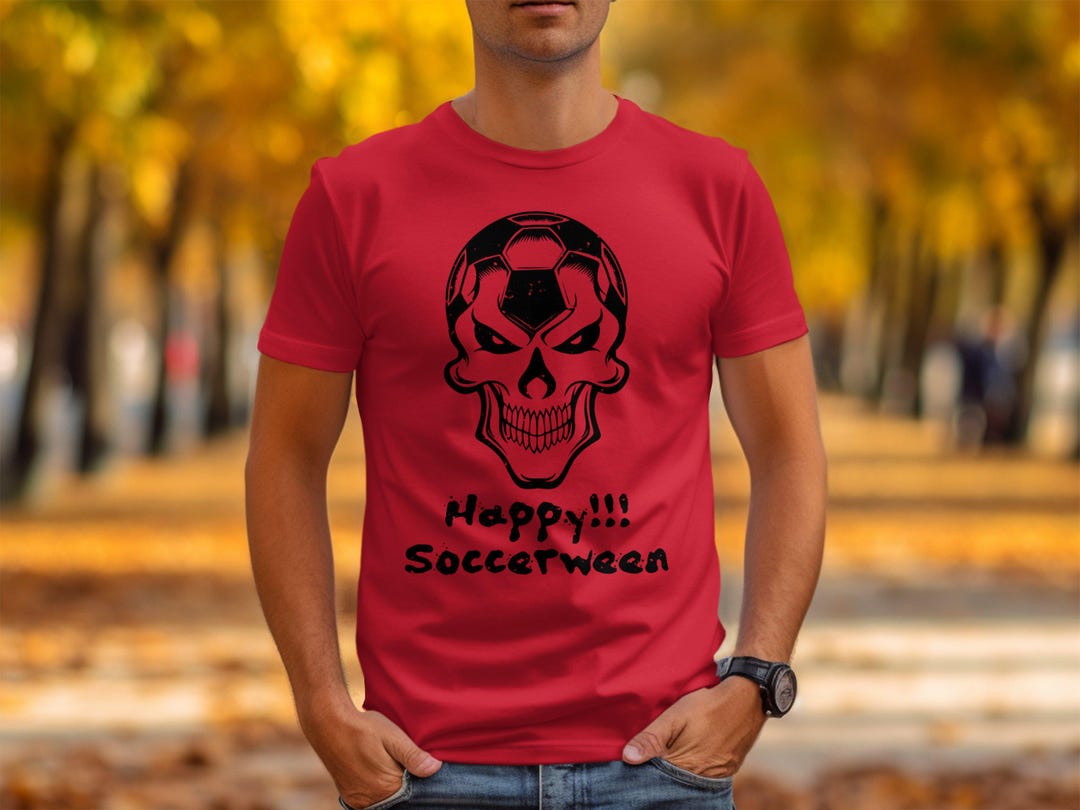 Happy Soccerween!! Soccer Ball Skull With Bats, Spooky Halloween Custom ...