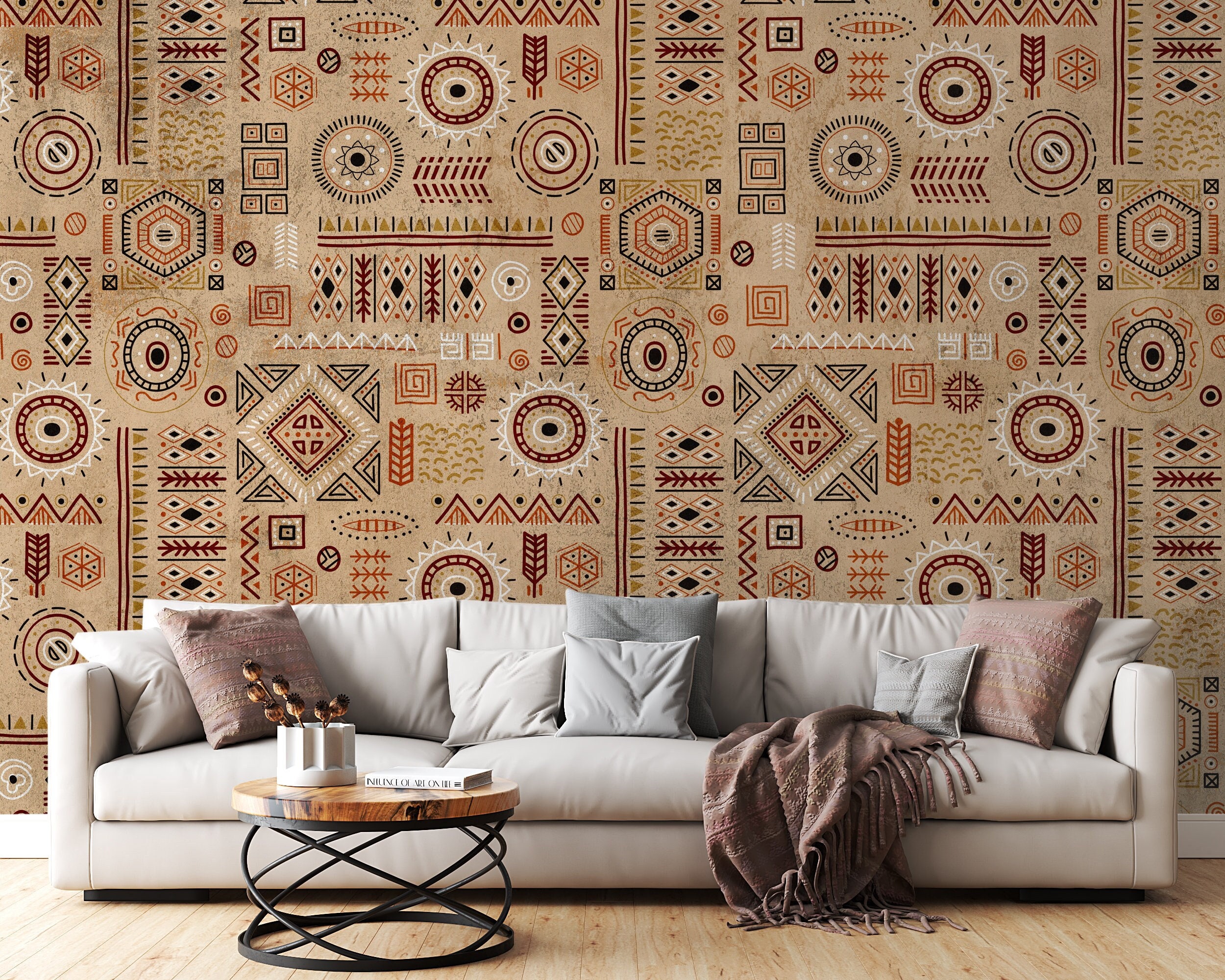 Bright Aztec Print Wallpaper
