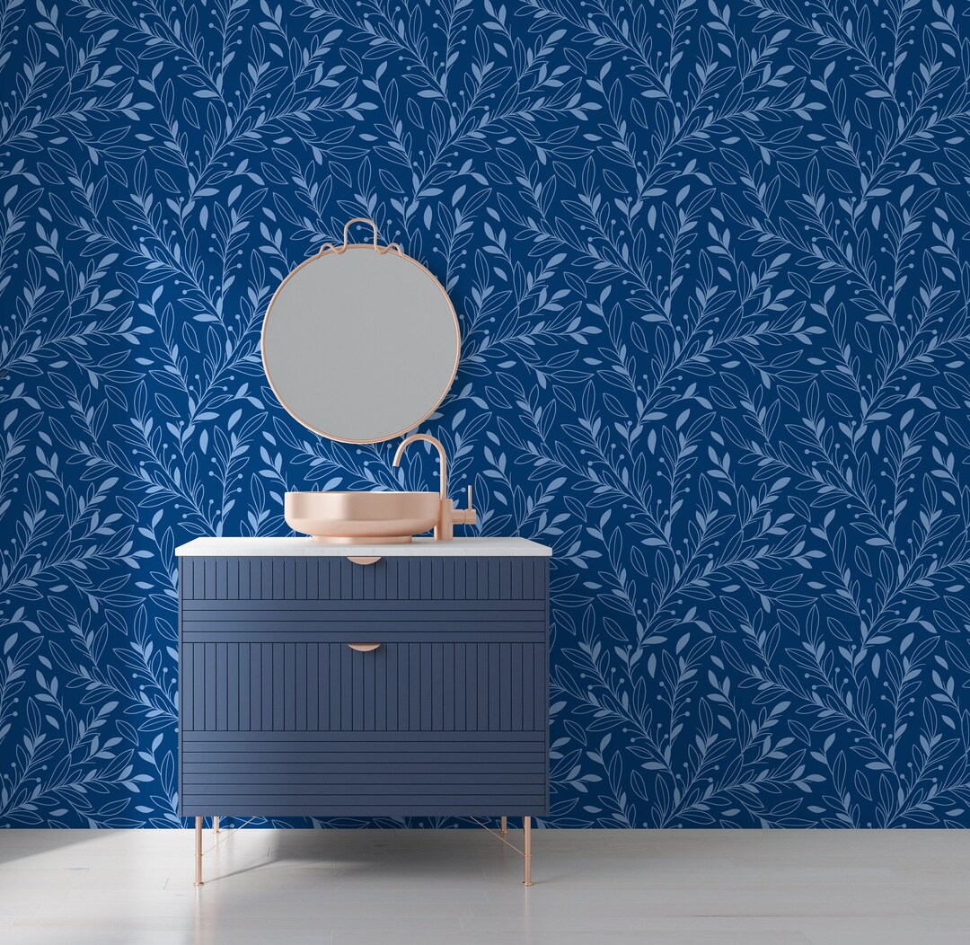 Blue Floral Wallpaper, Seamless Wildflower Wallpaper, Pattern Floral ...