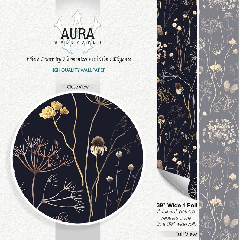 Floral Wildflower Seamless Wallpaper Vibrant Pattern for Living Room ...