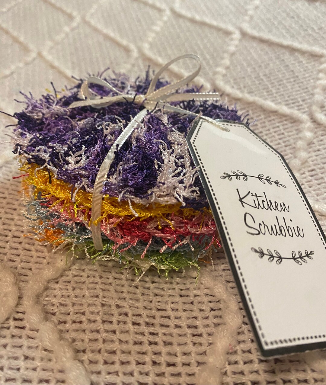 Crocheted Kitchen Scrubbies set of 3 or 5 - Etsy