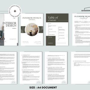 Interior Design Contract Template - Fully Editable - Canva Template ...