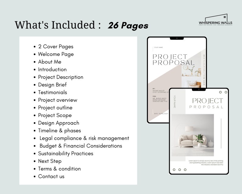 Interior Design Proposal Template - Fully Editable - Canva Template ...