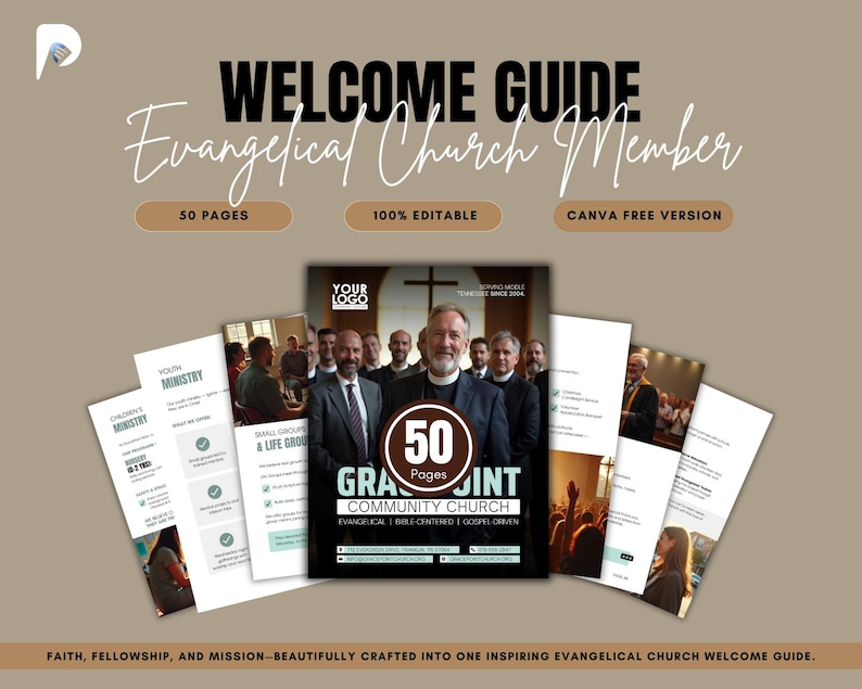 Evangelical Church Welcome Guide Template | 50-page New Member Packet ...