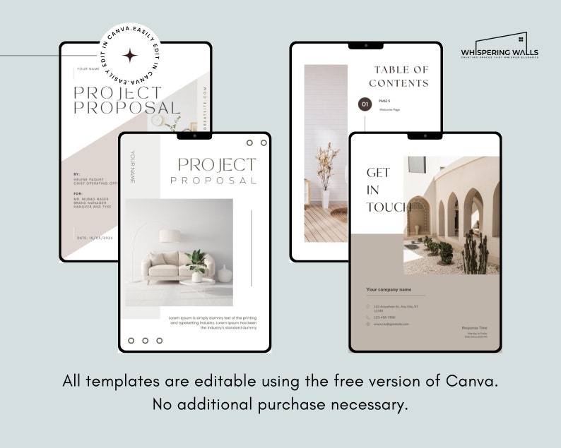 Interior Design Proposal Template - Fully Editable - Canva Template ...