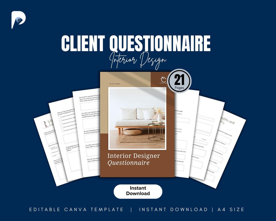 Interior Design Questionnaire Template | Editable Canva Client Intake ...