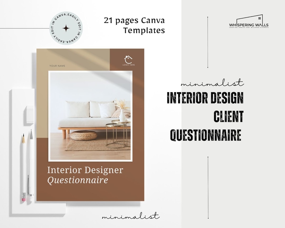 Interior Design Client Questionnaire Template - Fully Editable - Canva ...