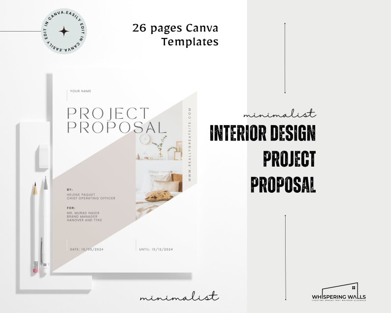 Interior Design Proposal Template Fully Editable Canva Template ...