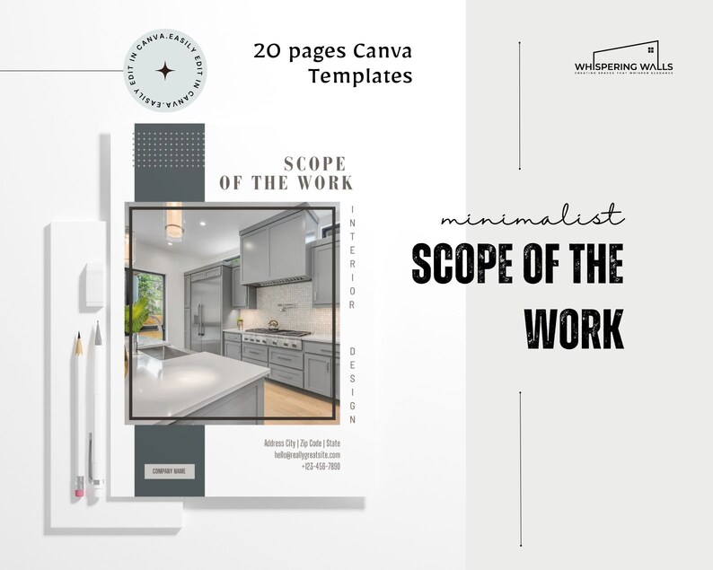 Interior Design Scope of the Work Template - Fully Editable - Canva ...