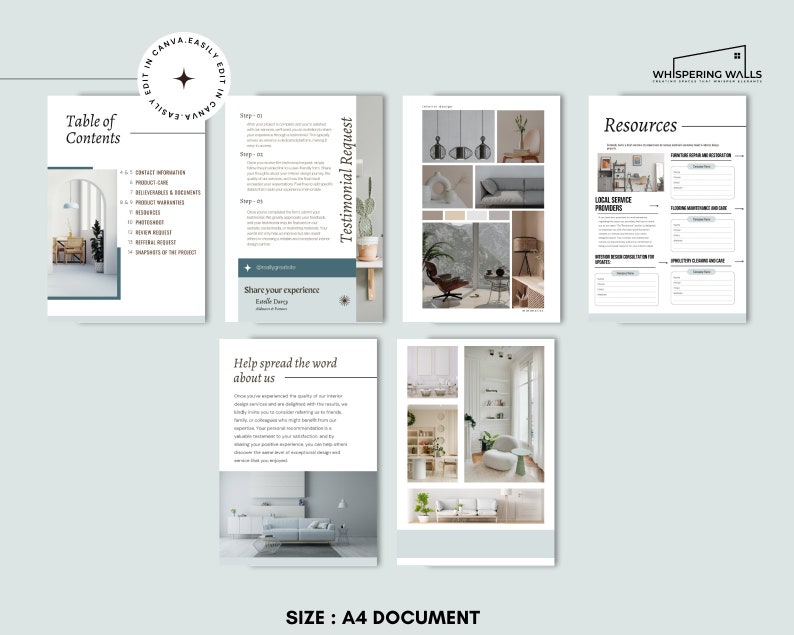 Interior Design Offboarding Documents Template - Fully Editable - Canva ...