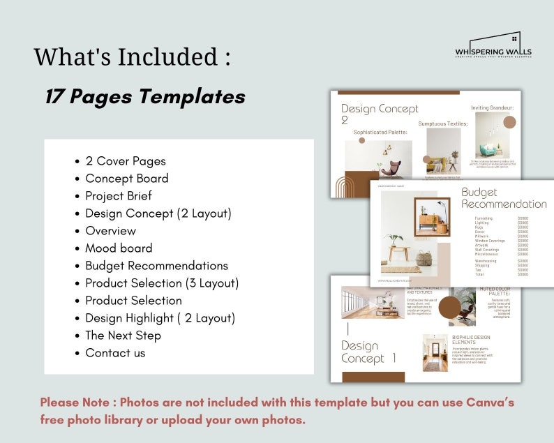 Interior Design Mood Board Template - Fully Editable - Canva Template ...