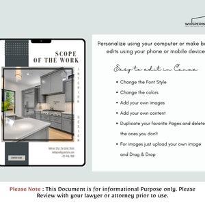 Interior Design Scope of the Work Template - Fully Editable - Canva ...