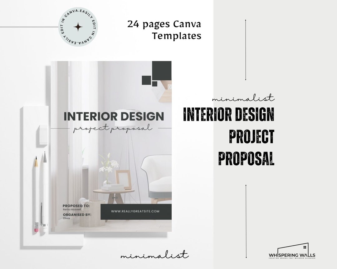 Interior Design Proposal Template - Fully Editable - Canva Template ...