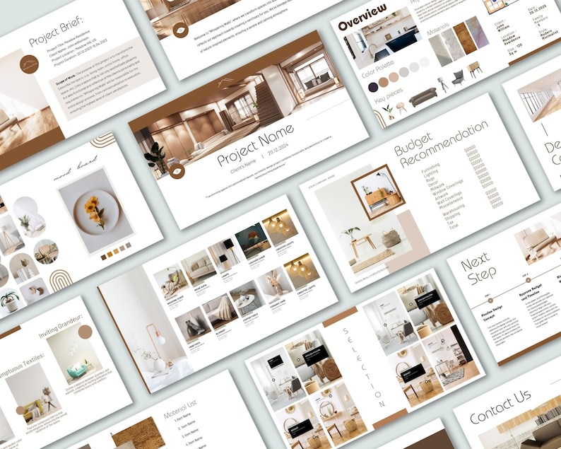 Interior Design Mood Board Template - Fully Editable - Canva Template ...