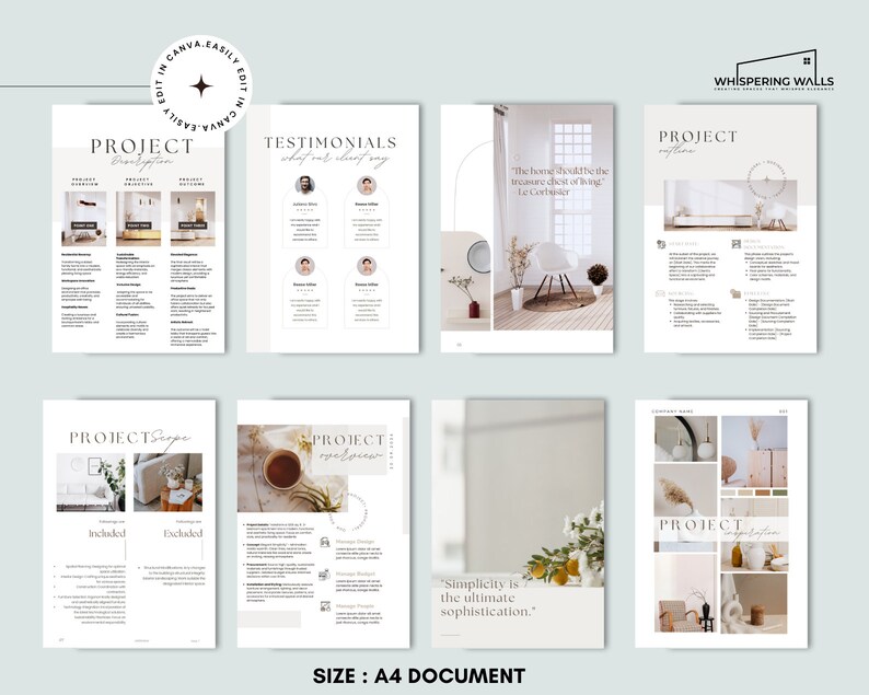 Interior Design Proposal Template - Fully Editable - Canva Template ...