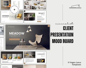 Interior Design Mood Board Template Fully Editable Canva Template Mood ...