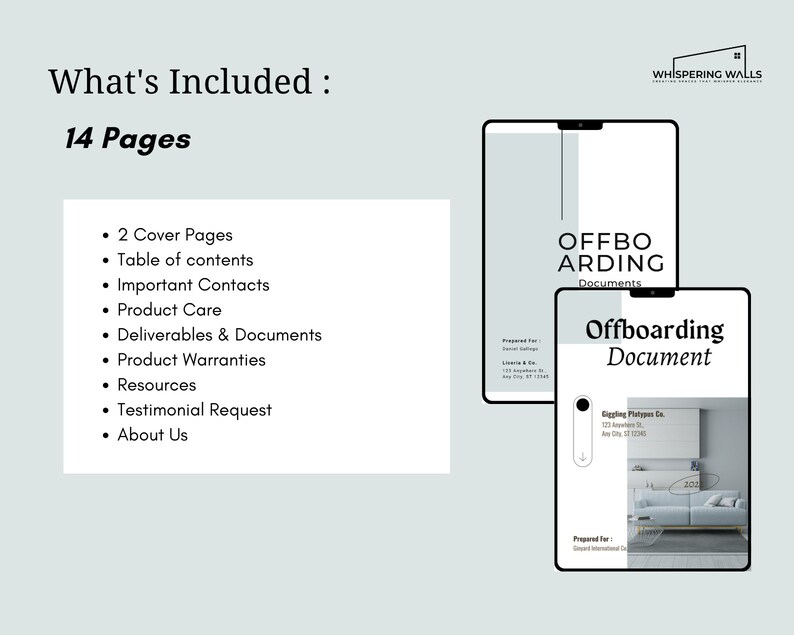 Interior Design Offboarding Documents Template - Fully Editable - Canva ...
