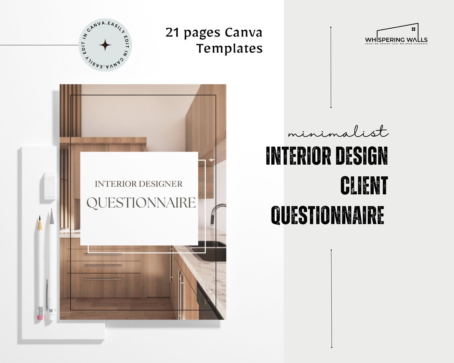 Interior Design Client Questionnaire Template - Fully Editable - Canva ...