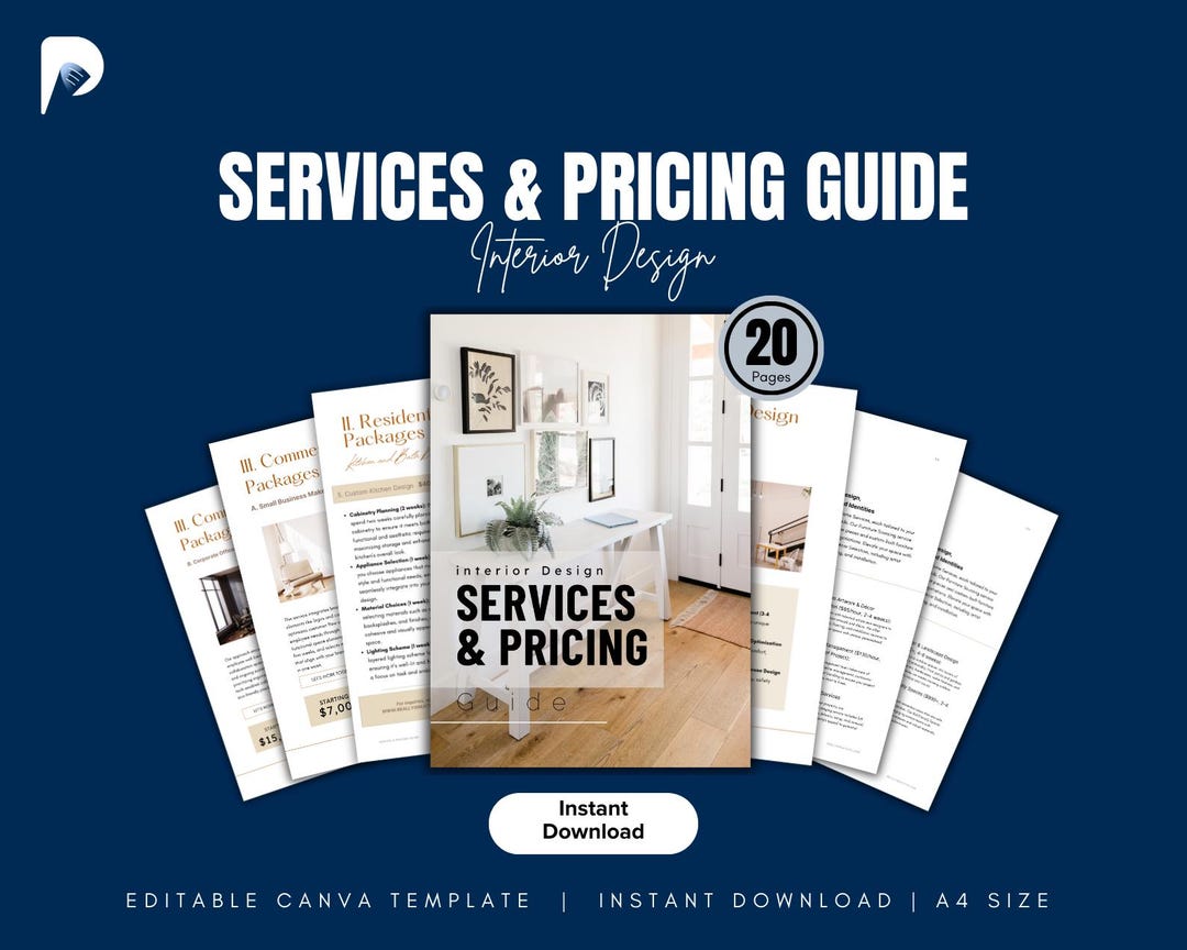 Interior Design Services and Pricing Guide Template | Editable Canva ...