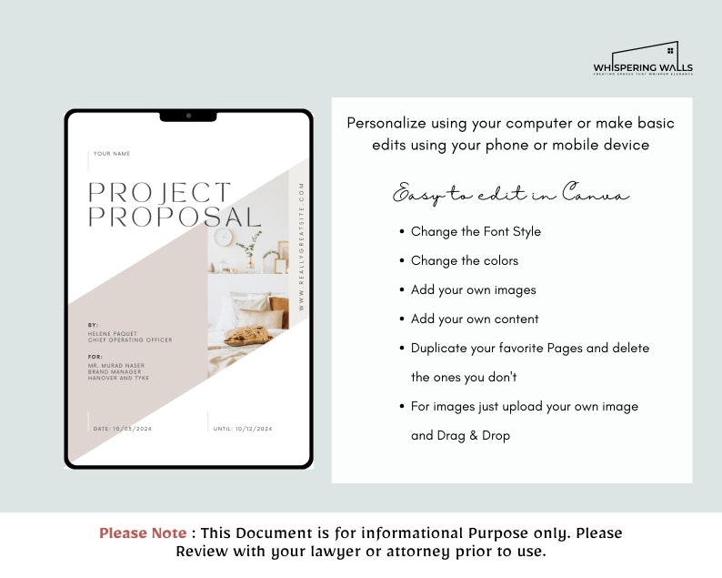 Interior Design Proposal Template Fully Editable Canva Template ...