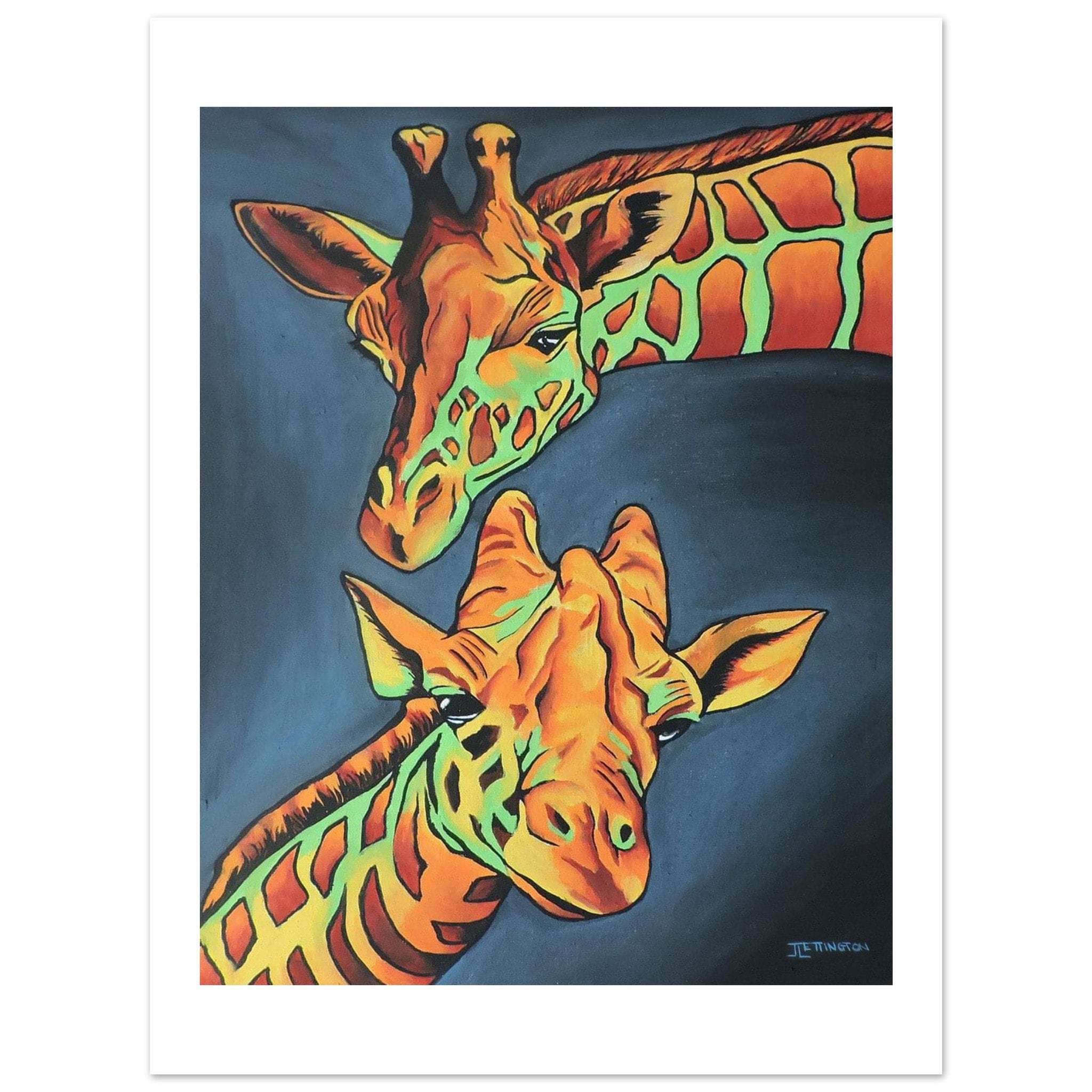 Giraffe Wall Art Paper Print, Animal Wall Art, Giraffe Pop Art, Giraffe ...