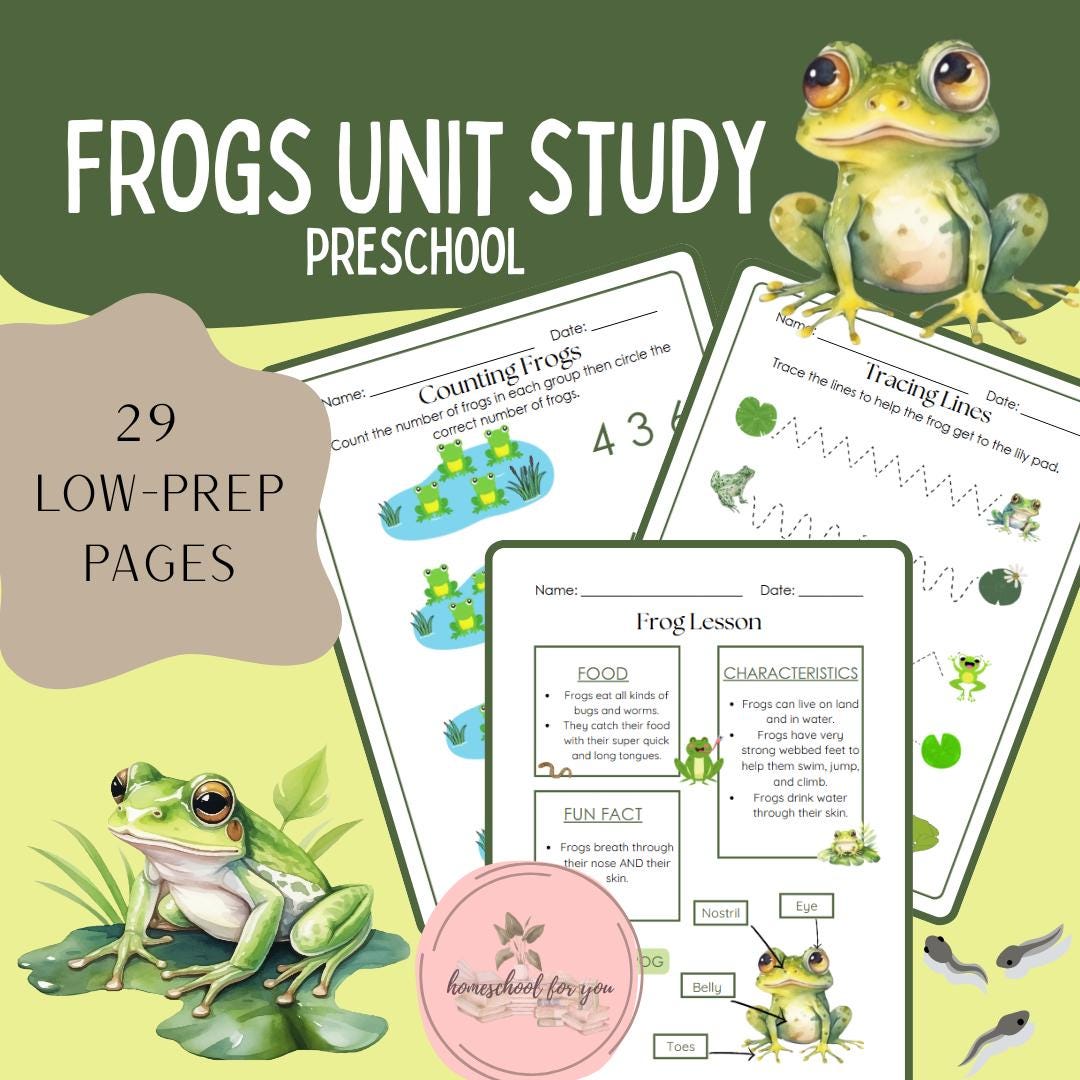 Frogs Preschool Unit Study - Prek Unit Study - Frogs and Pond Life Unit ...