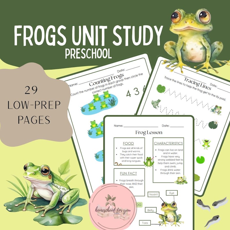 Frogs Preschool Unit Study - Prek Unit Study - Frogs and Pond Life Unit ...