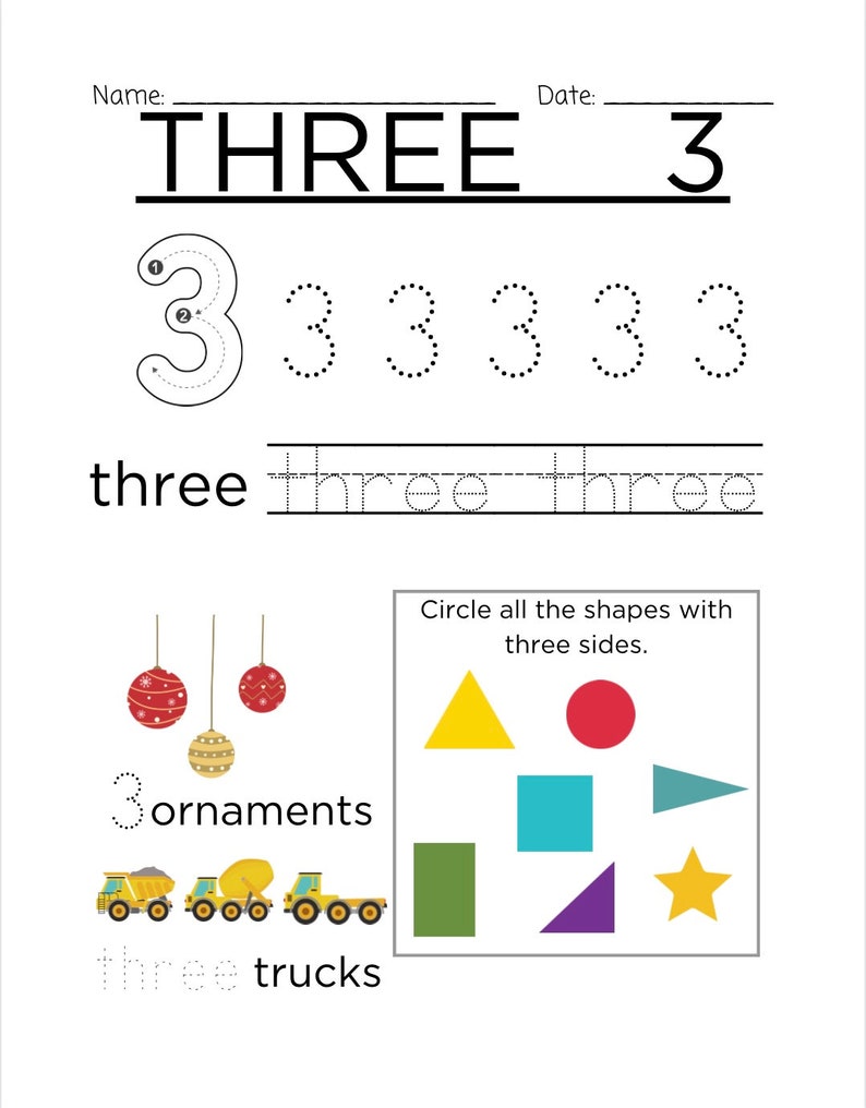 DIGITAL Preschool Numbers 1-10 Workbook - Etsy