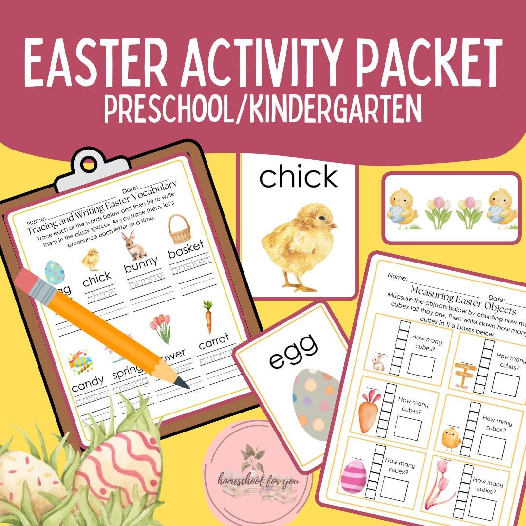 Easter Activity Packet for Preschool and Kindergarten - Etsy
