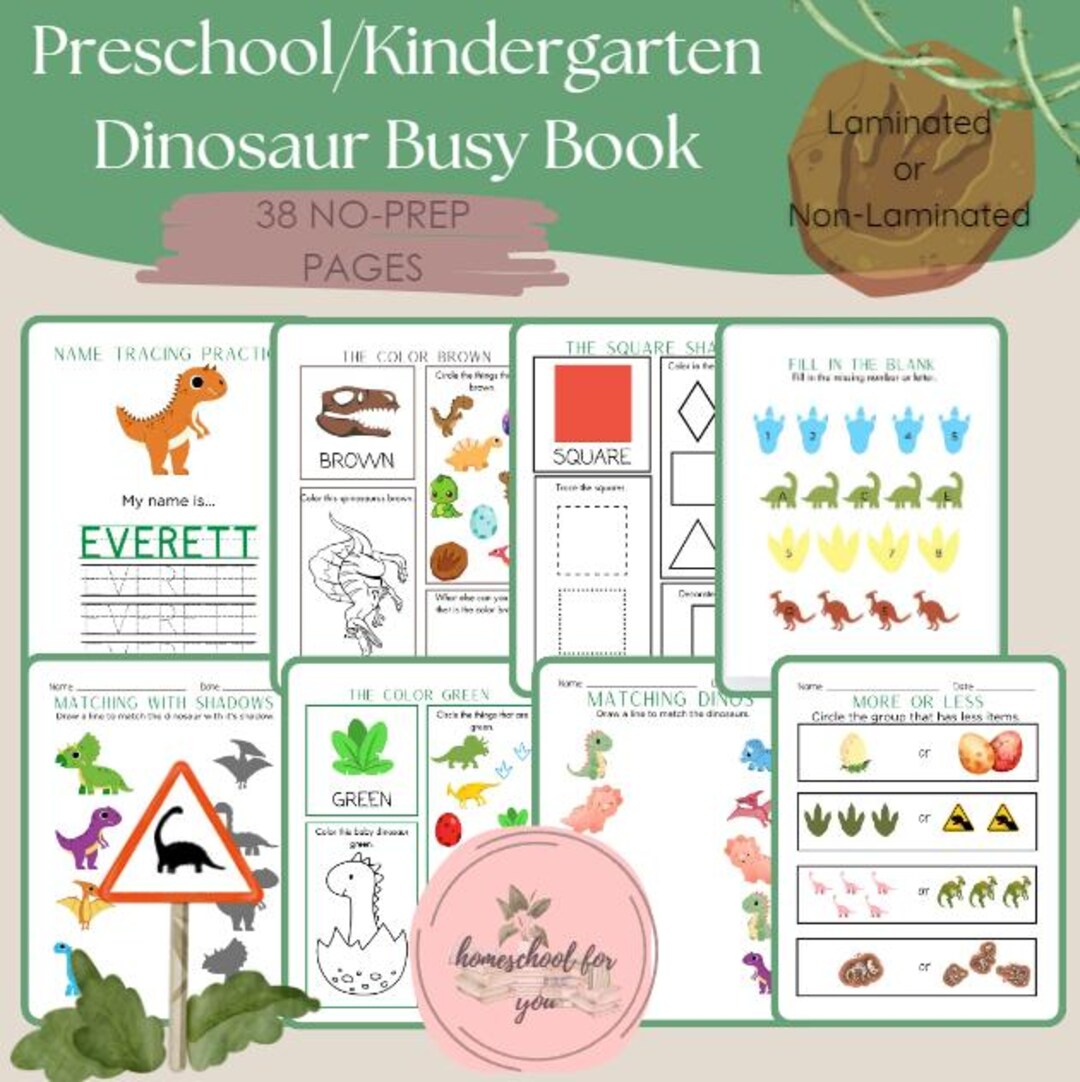 Preschool Dinosaur Busy Book - Etsy