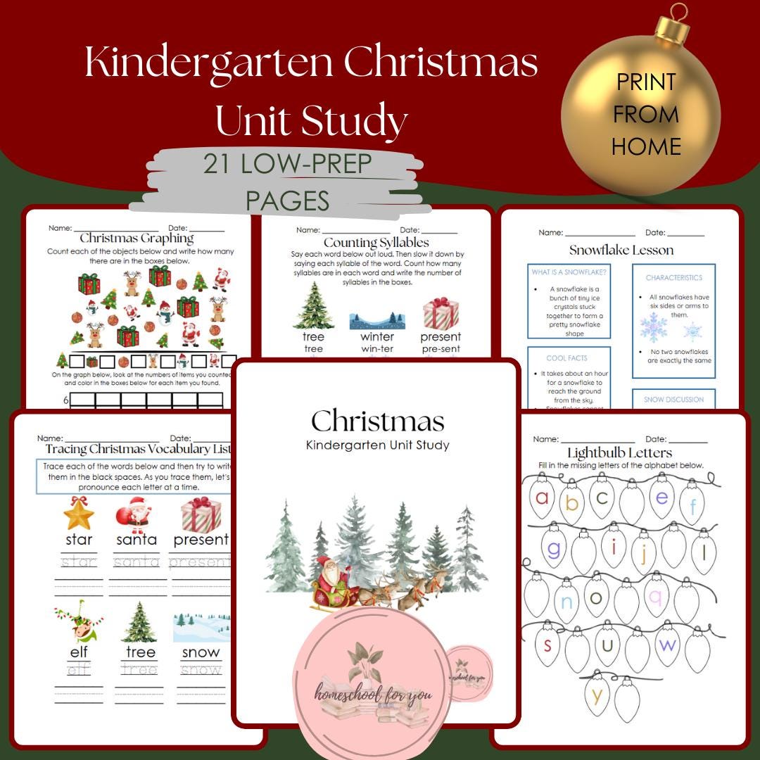 Kindergarten Christmas Unit Study - Etsy