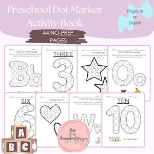 Digital Preschool Dot Marker Activity Book - Etsy
