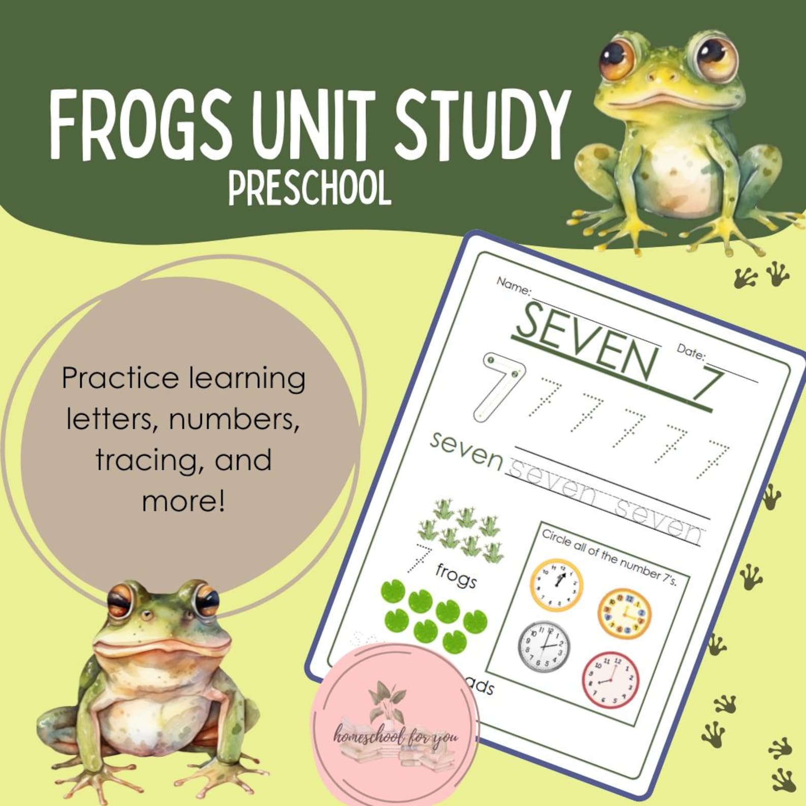 Frogs Preschool Unit Study - Prek Unit Study - Frogs and Pond Life Unit ...