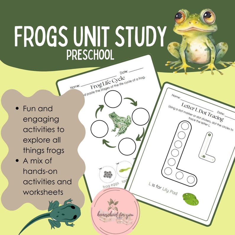 Frogs Preschool Unit Study - Prek Unit Study - Frogs and Pond Life Unit ...