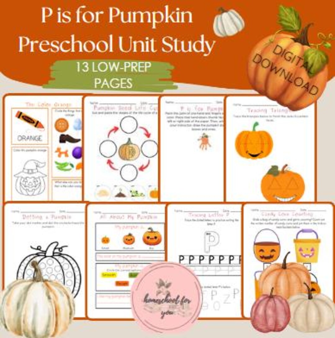 Digital P is for Pumpkin Preschool Unit Study - Etsy