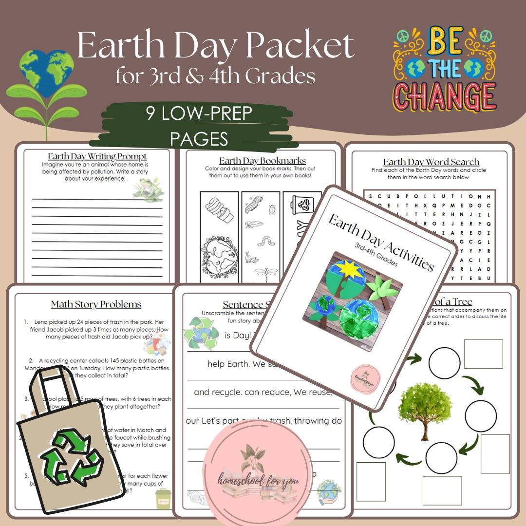 Earth Day Packet for 3rd & 4th Grades - Spring Learning Unit - Earth ...