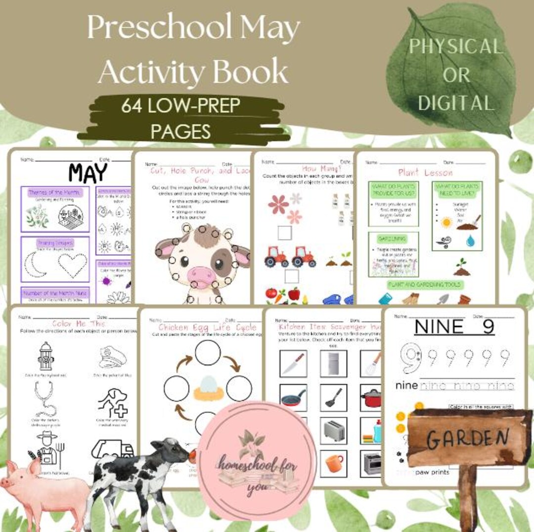Digital Preschool/prek 3-4yr May Activity Book - Etsy