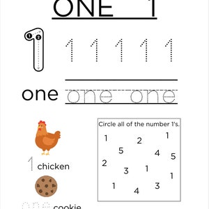 DIGITAL Preschool Numbers 1-10 Workbook - Etsy