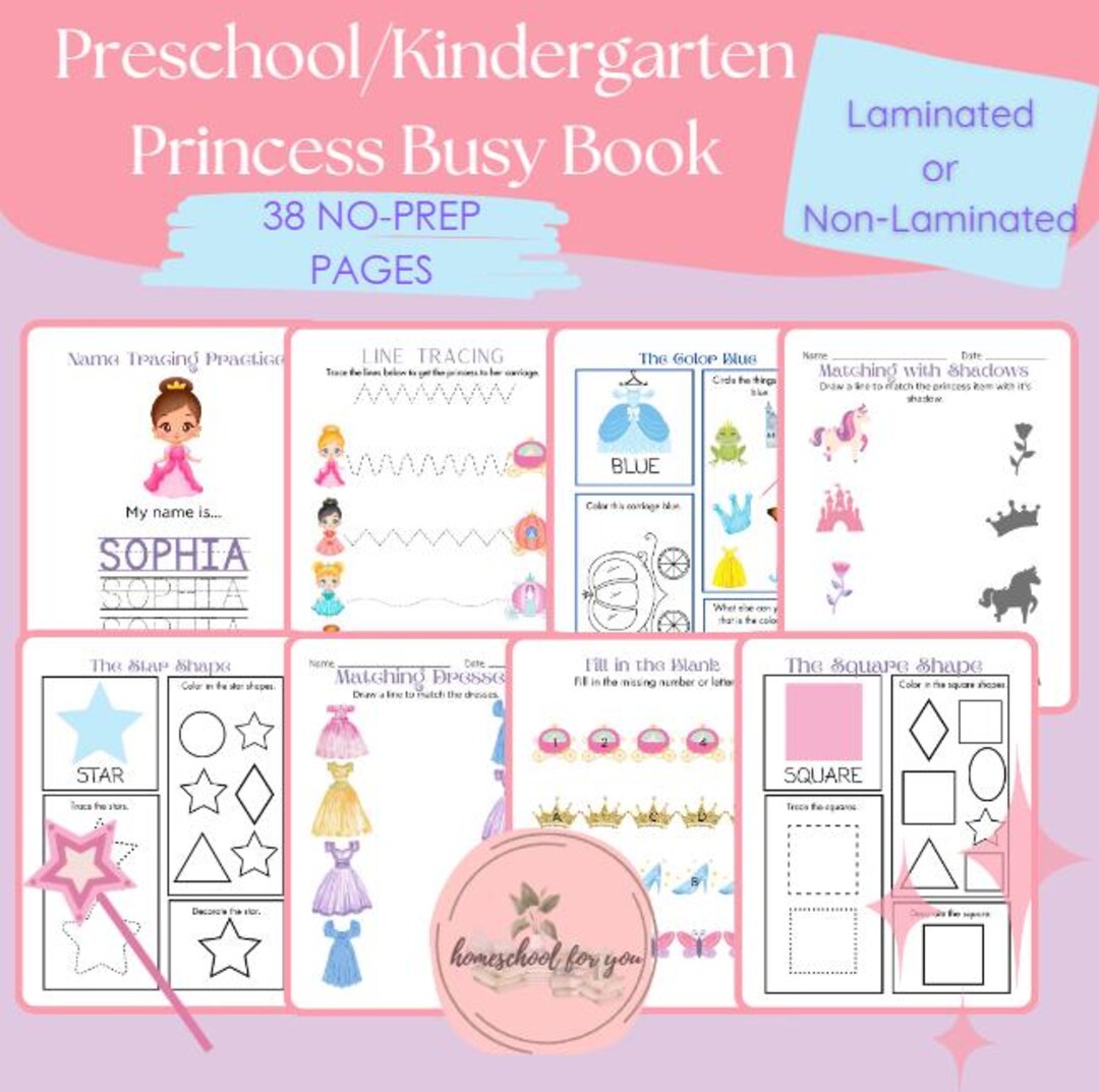 Digital Preschool Princess Busy Book - Etsy