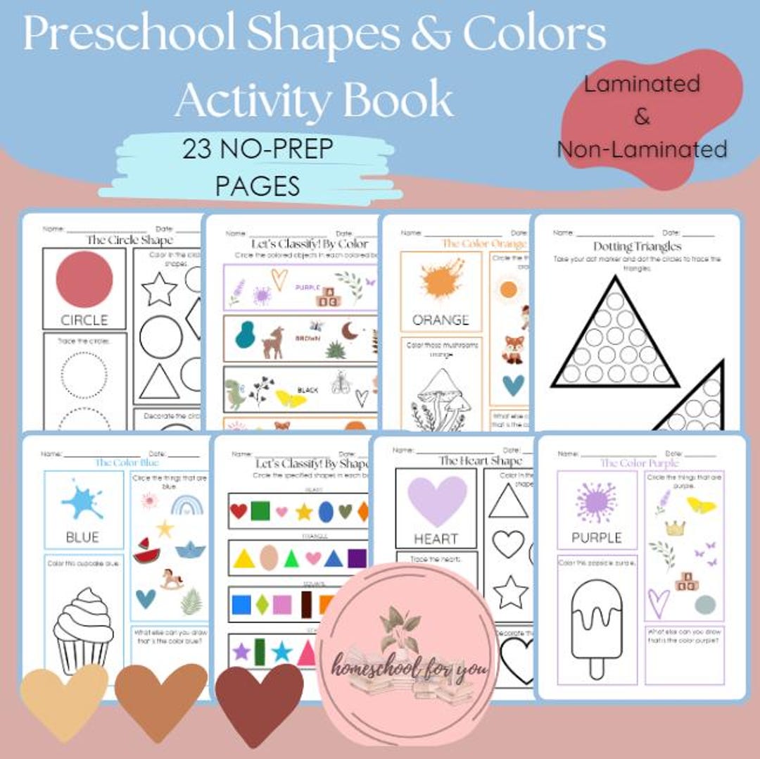 Digital Preschool Colors and Shapes Activity Book - Etsy