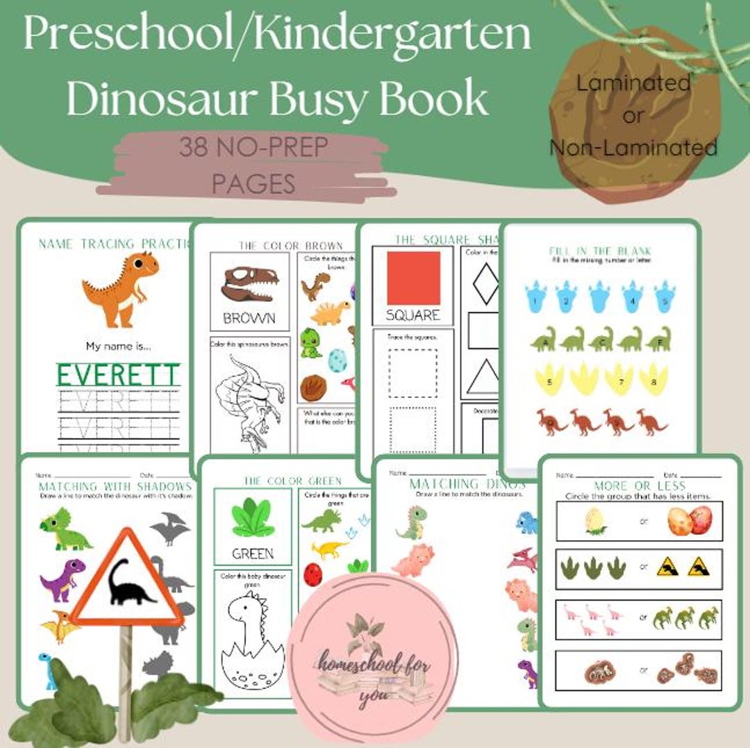 Digital Preschool Dinosaur Busy Book - Etsy