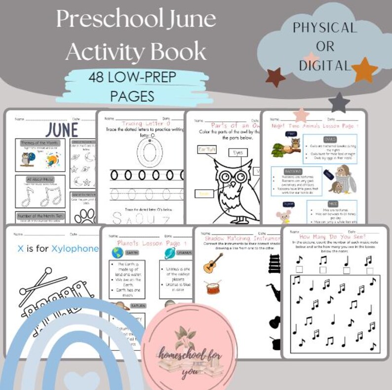 Digital Preschool/prek 3-4yr June Activity Book - Etsy