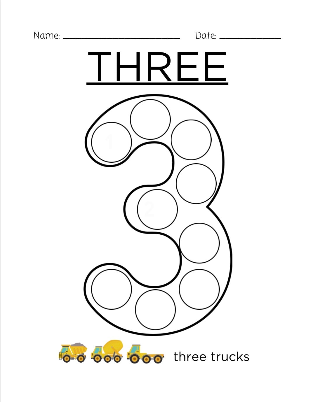 DIGITAL Preschool Numbers 1-10 Workbook - Etsy