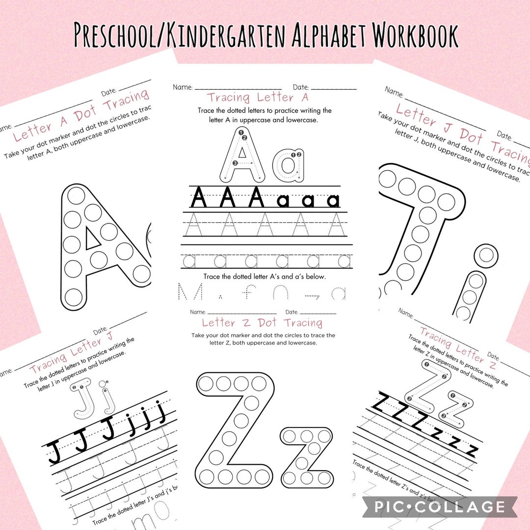 Preschool/kindergarten Alphabet Workbook - Etsy