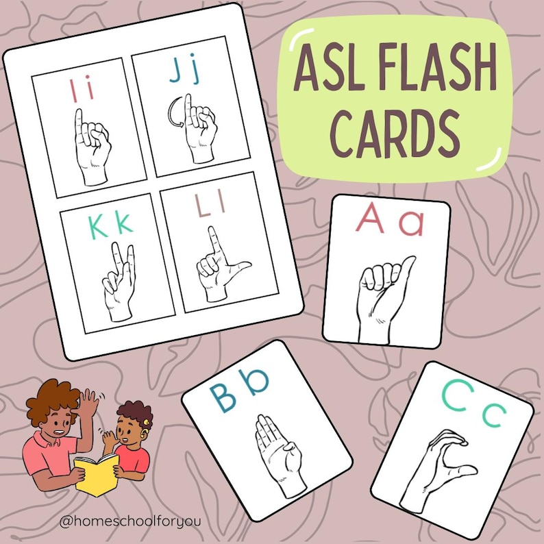 American Sign Language Alphabet Flash Cards - ASL Alphabet Flashcards ...